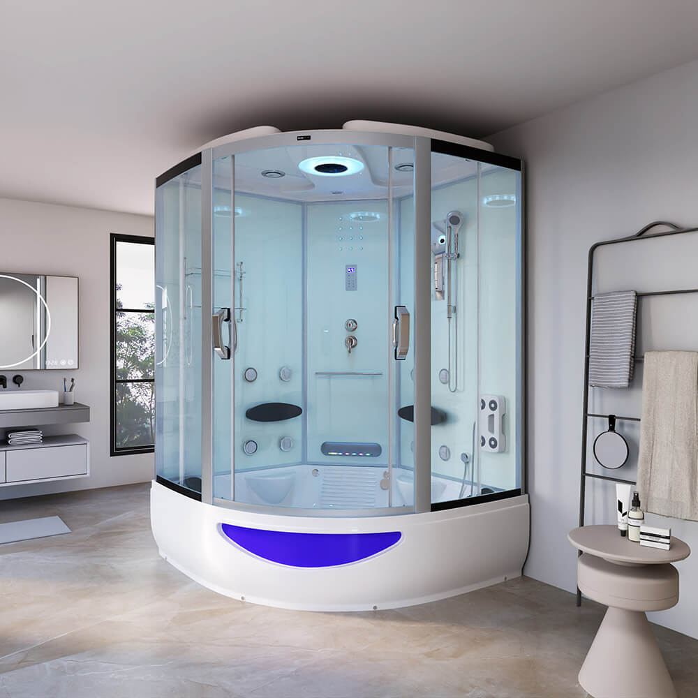HOME DELUXE - Douche à vapeur EXCLUSIVE - Blanc, dimensions : 150 x 150 ...