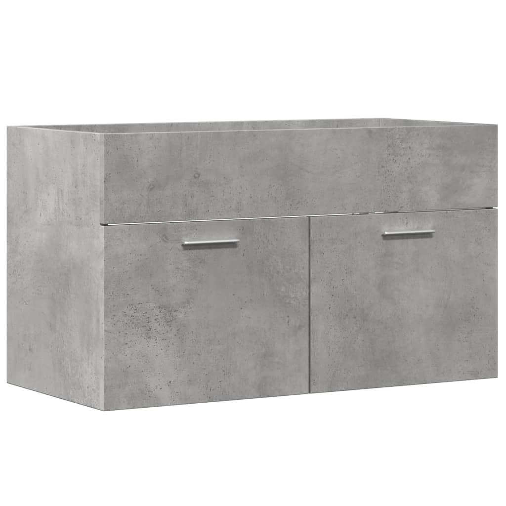 Meuble vasque en contreplaqué gris béton 80x38,5x46 cm - COMFORTXL ...