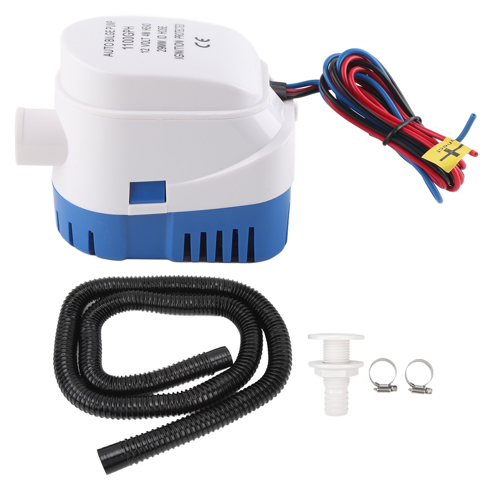 Pompe de cale et kit d'installation pour bateau, 12 V CC, débit de 1100 ...