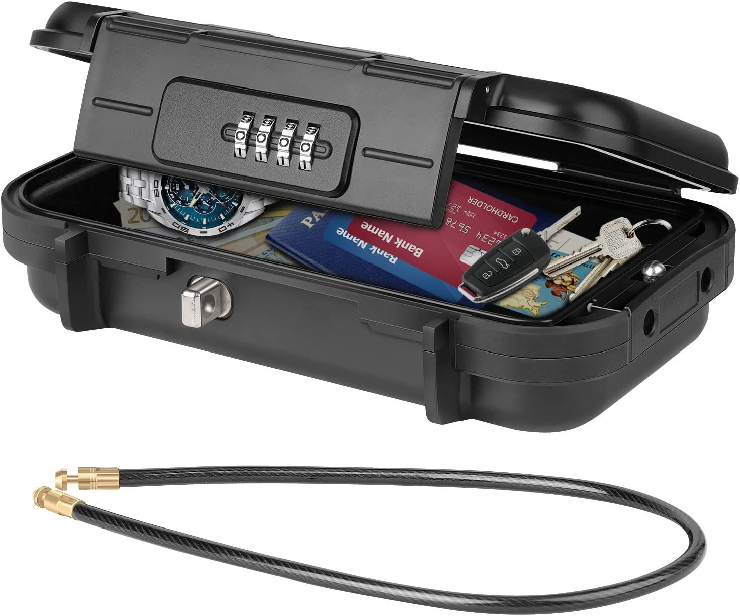 Coffre-fort portable étanche avec code et câble | Leroy Merlin