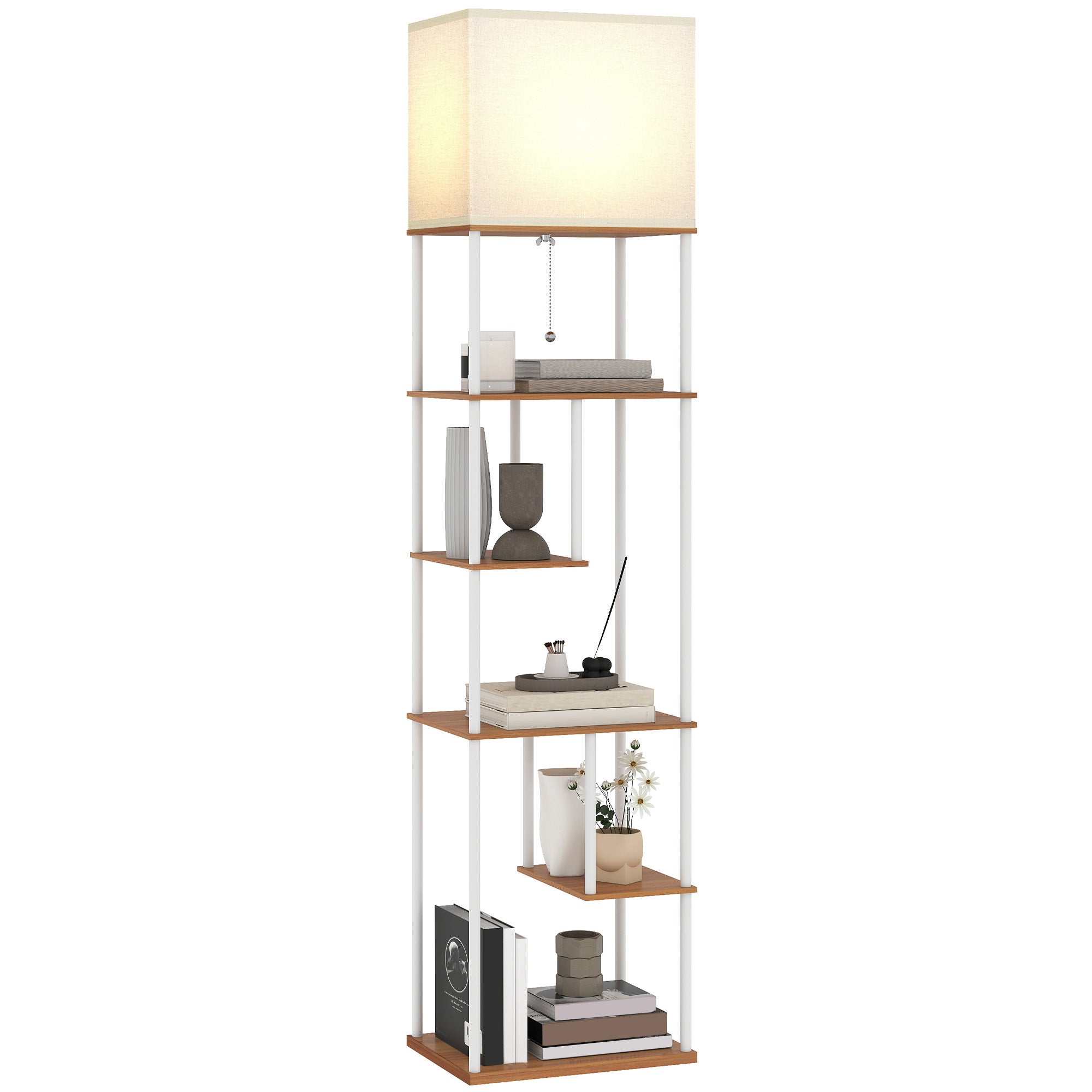 Floor Lamp with Shelves Adjustable Color Temperature 3000K - 6500K ...