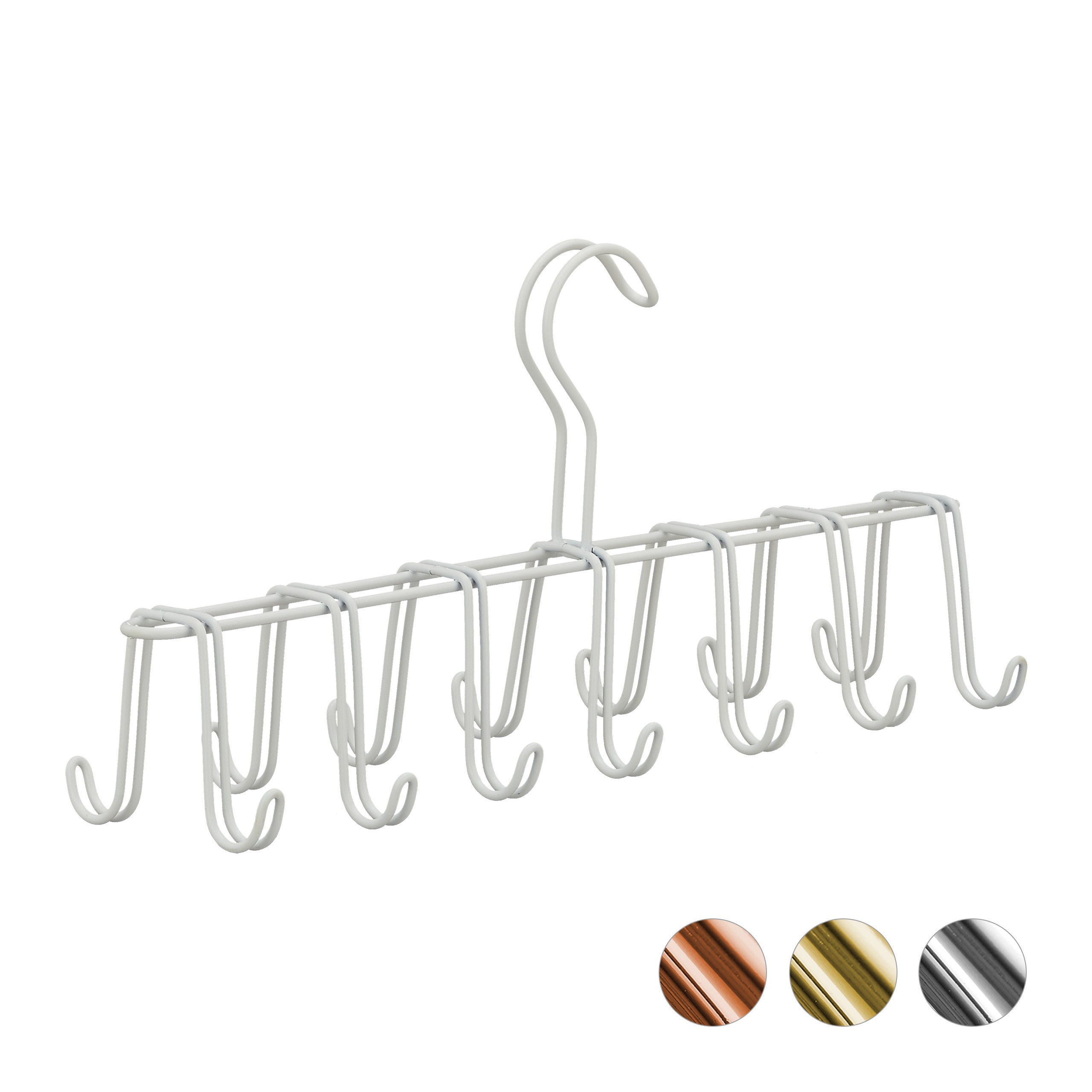 Relaxdays Corbatero 14 Ganchos, Percha cinturones moderna, Metal ...