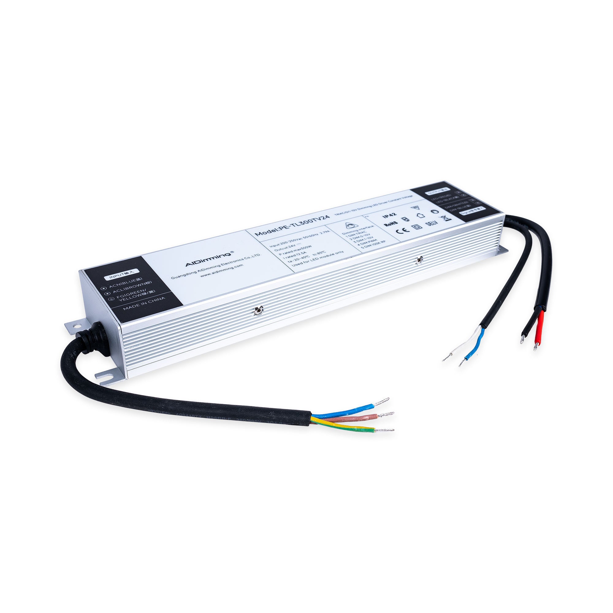 Alimentation LED dimmable TRIAC/0-10V - 200-250V - Sortie 24V - 12,5A - 300W | Leroy Merlin