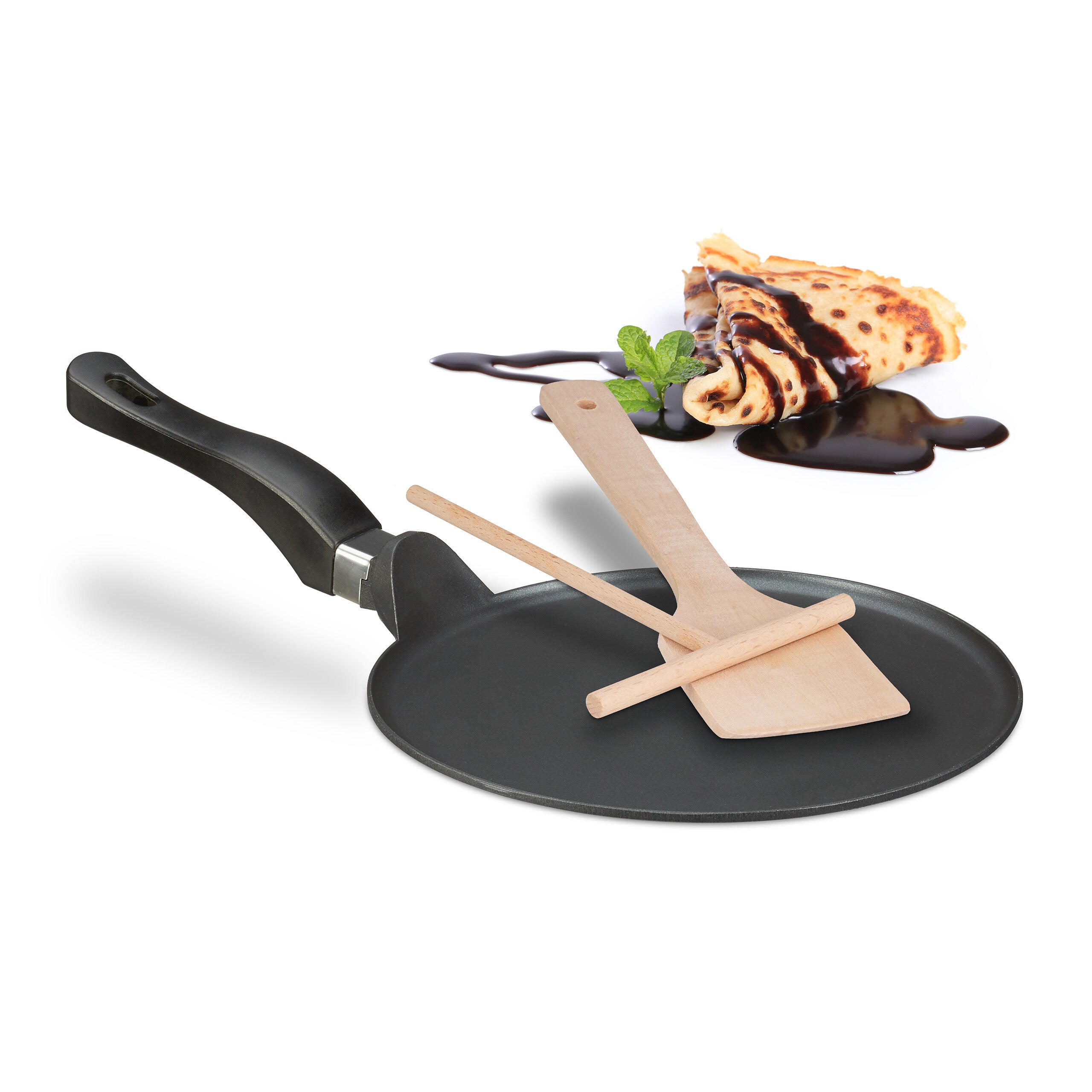 Relaxdays Padella per Crepes, con Crepiera per Pastella e Spatola in ...