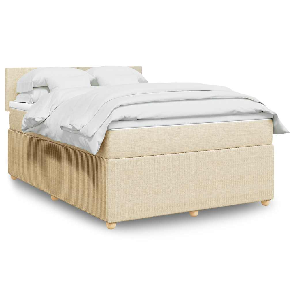 Cama box spring con colchón tela color crema 160x200 cm | Leroy Merlin