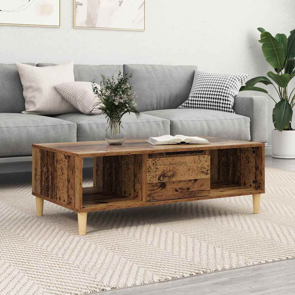 Table basse Bois ancien 102 x 55 x 35 cm Bois d'ingénierie | Leroy Merlin