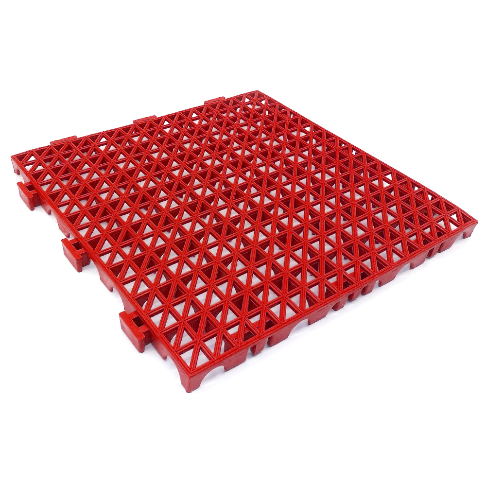 Lot de 4 dalles PVC renforcées (Rouge, 33x33x2cm) - Pour piscines ...
