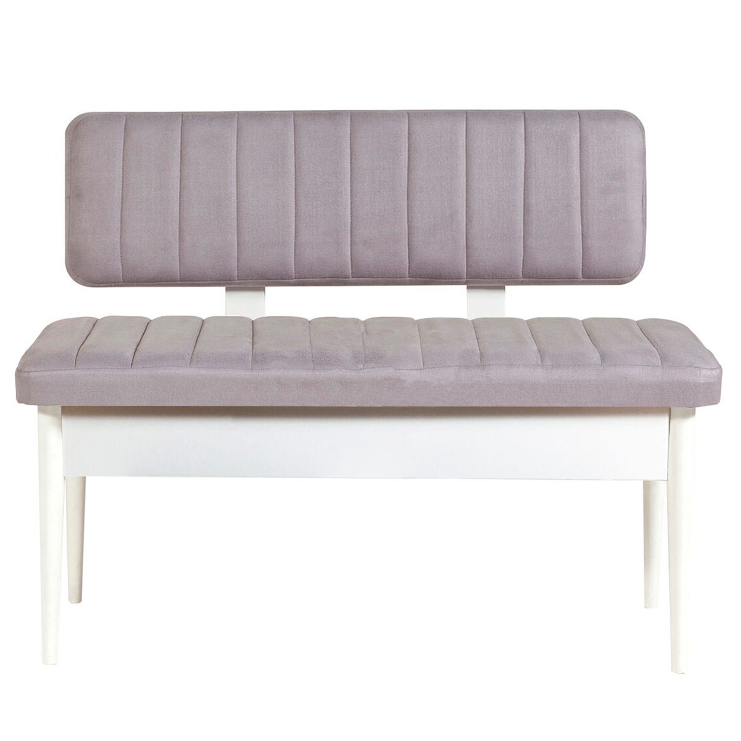 Banquette-coffre capitonnée avec dossier L110cm Scamnum Blanc et ...