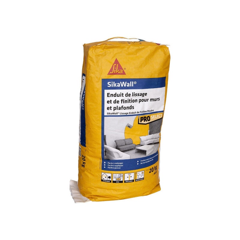 Enduit de lissage et de finition SIKA SikaWall Pour murs et plafonds ...
