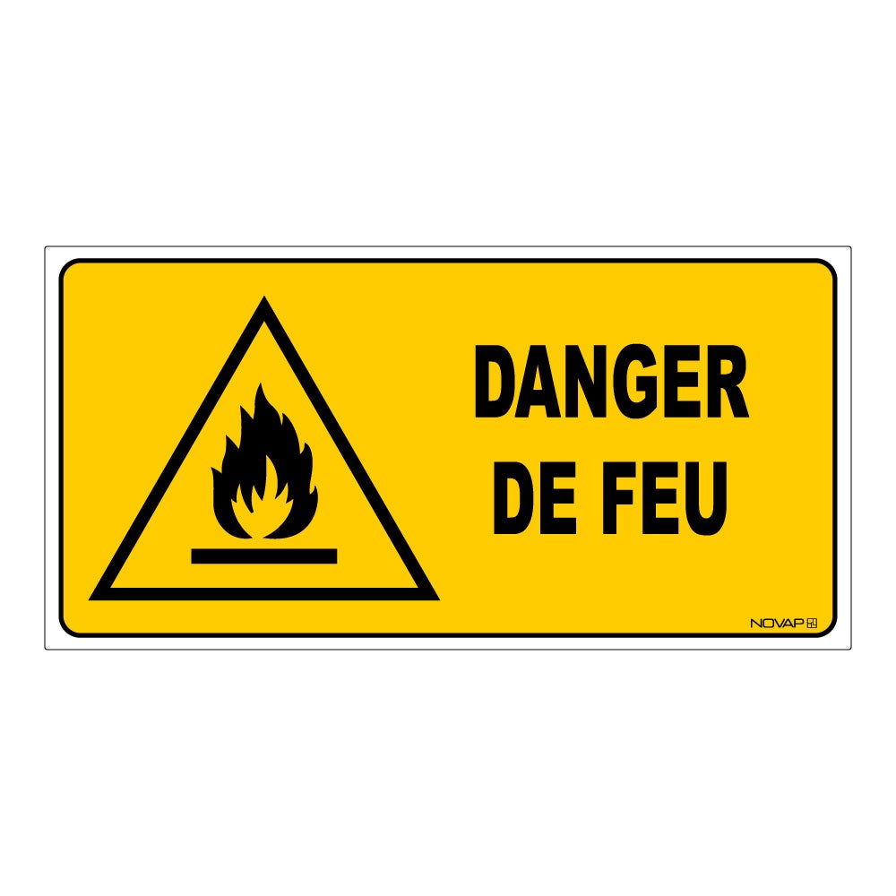 Panneau Danger de feu - Rigide 960x480mm - 4000411 | Bricoman