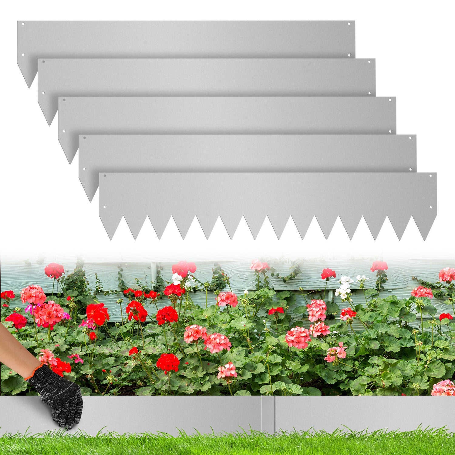 Bordure de jardin avec pointes DIY Bordure de pelouse Bordure de gazon ...