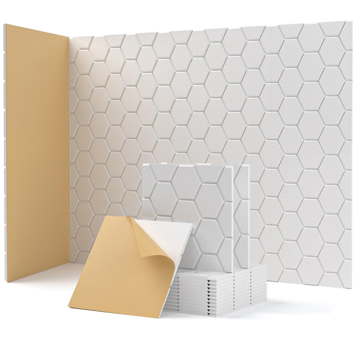 12Pcs Panneaux Acoustiques Auto-Adhésifs, 30 x 30 x 0,9 cm, Absorbeur ...