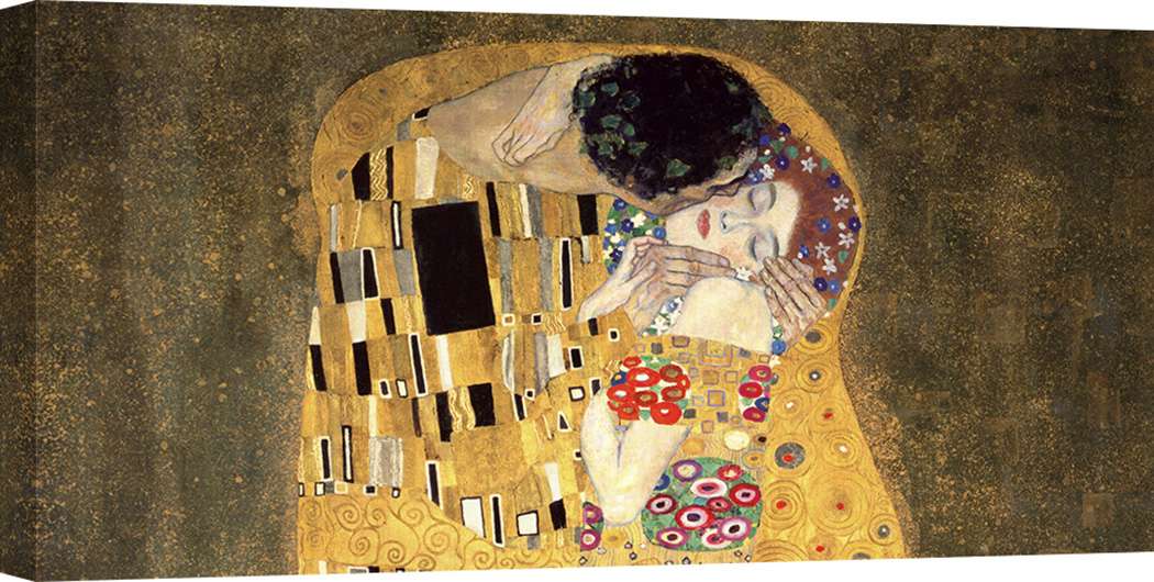 Peinture, impression sur toile - Gustav Klimt, Le Baiser - 120x60 cm ...