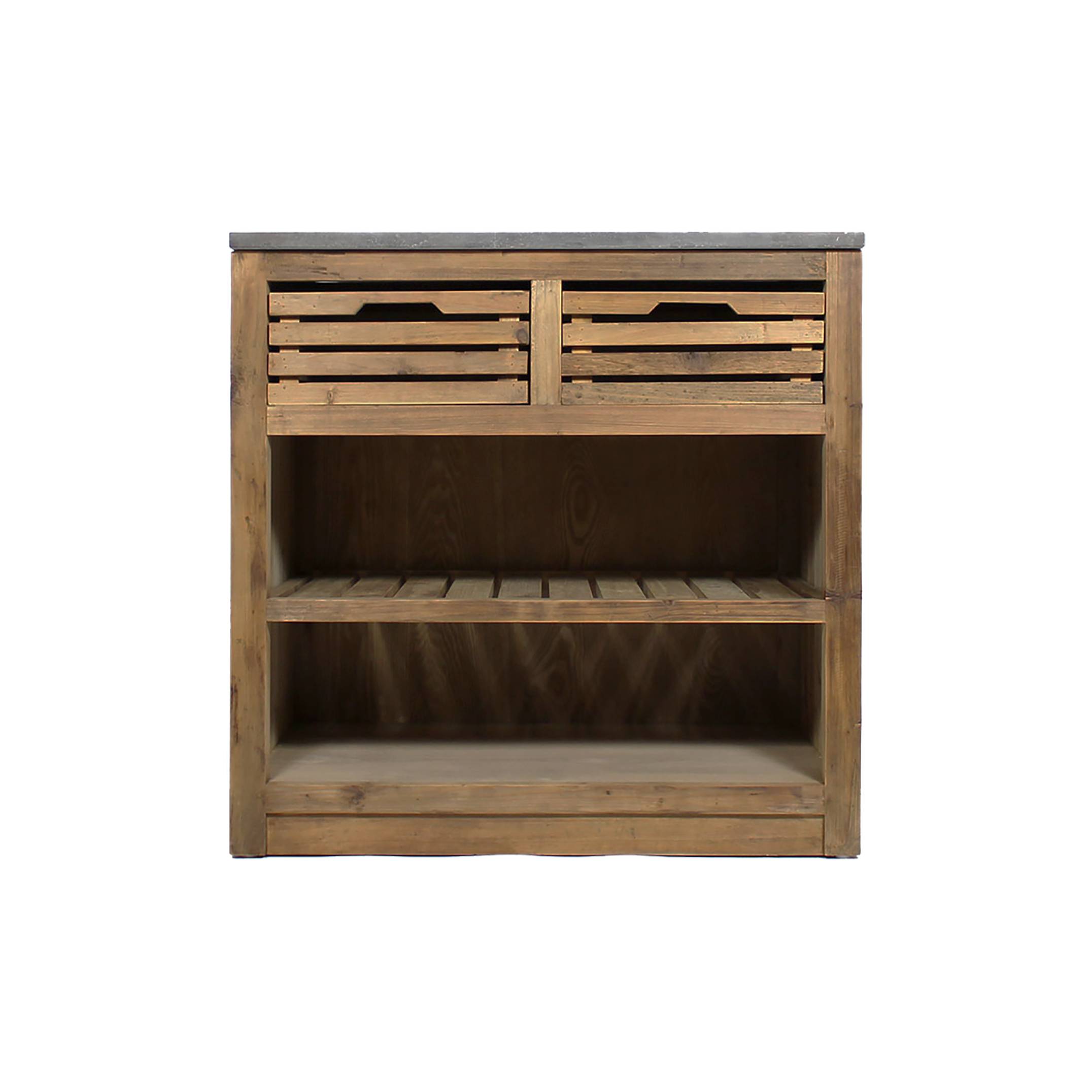 Meuble bas de cuisine 2 tiroirs + 1 étagère Champêtre | Leroy Merlin