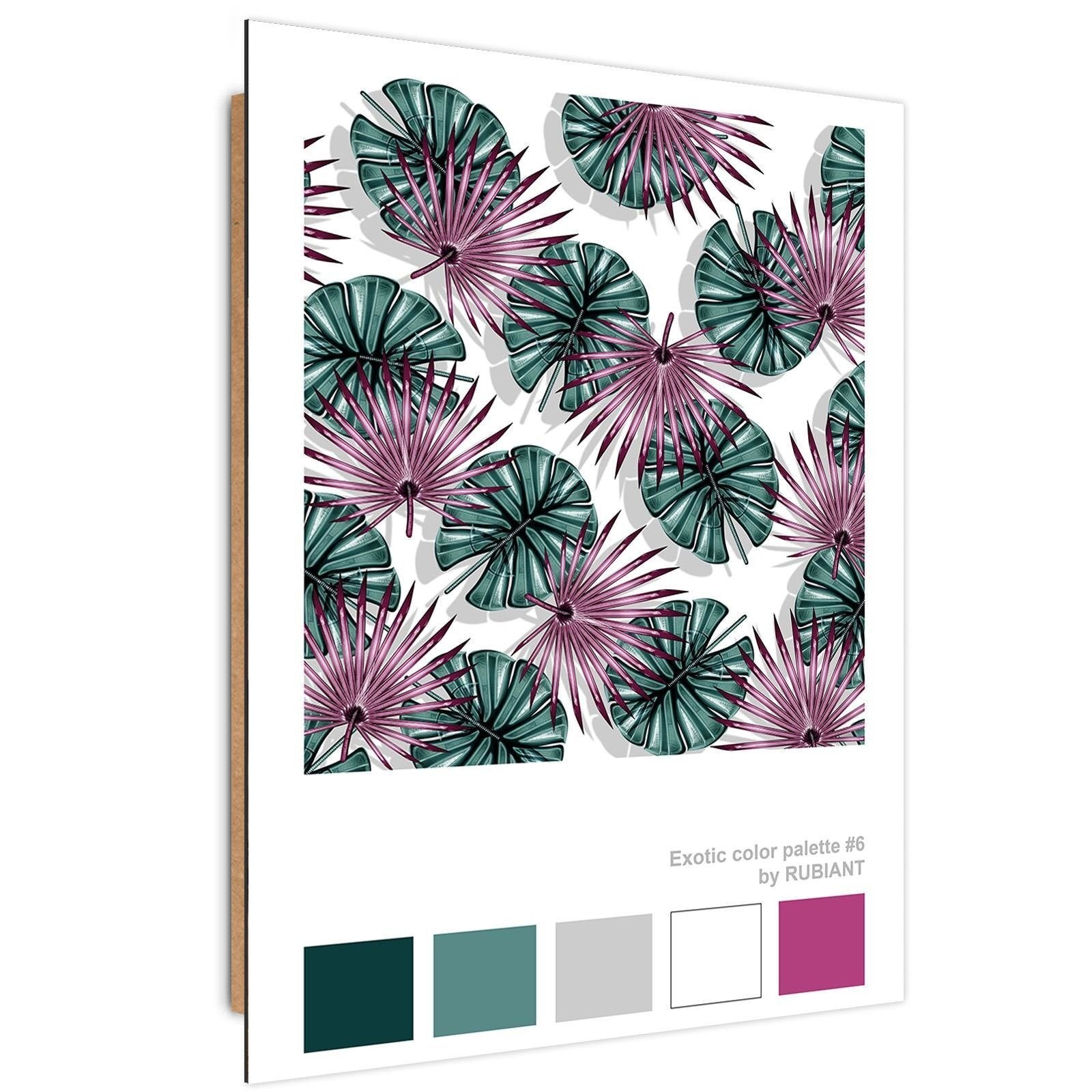 Tableau bois violet exotique vert feuilles - 40 x 60 cm | Leroy Merlin