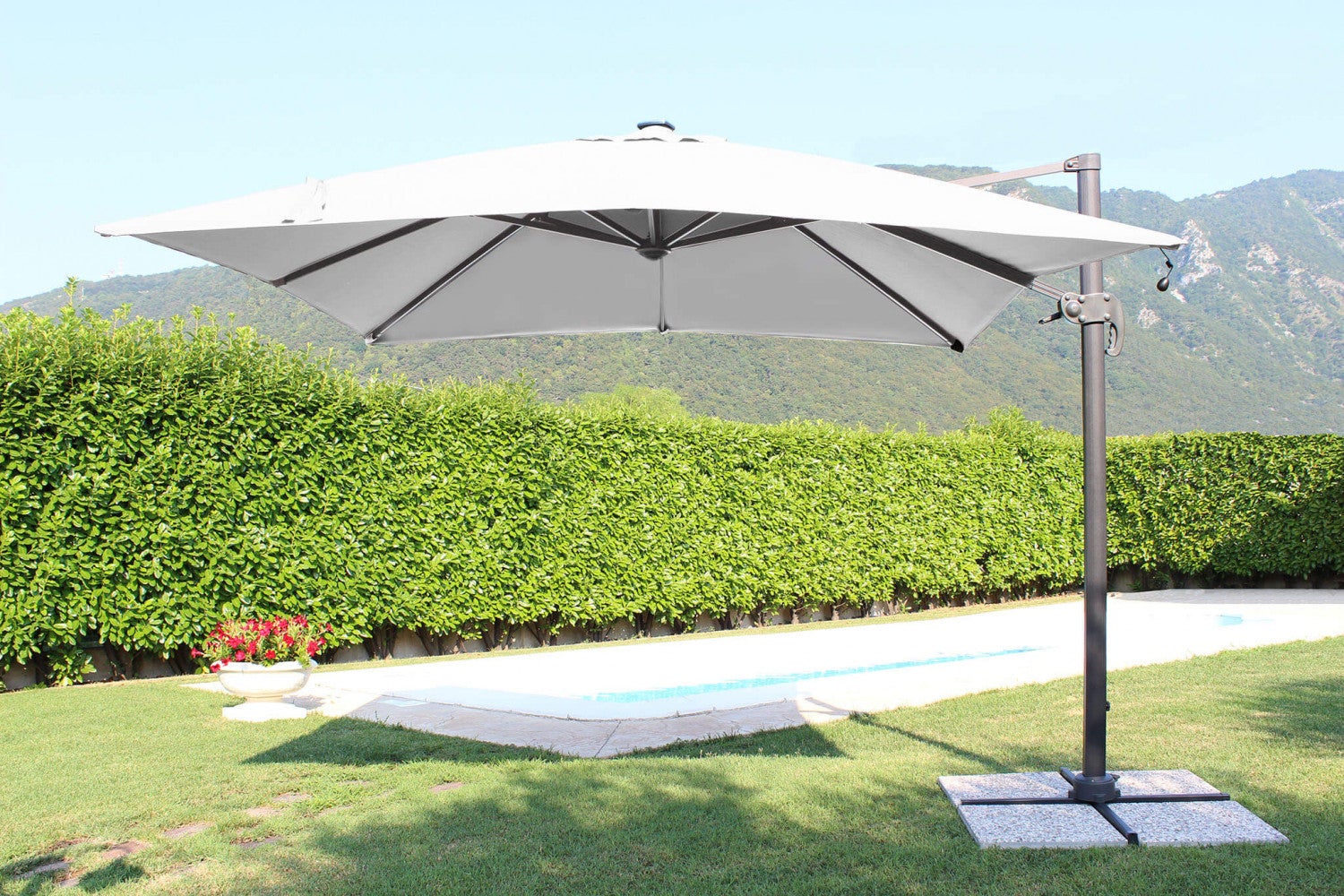 Rio sombrilla de jardín de aluminio 3x3 m con mástil lateral - Color ...