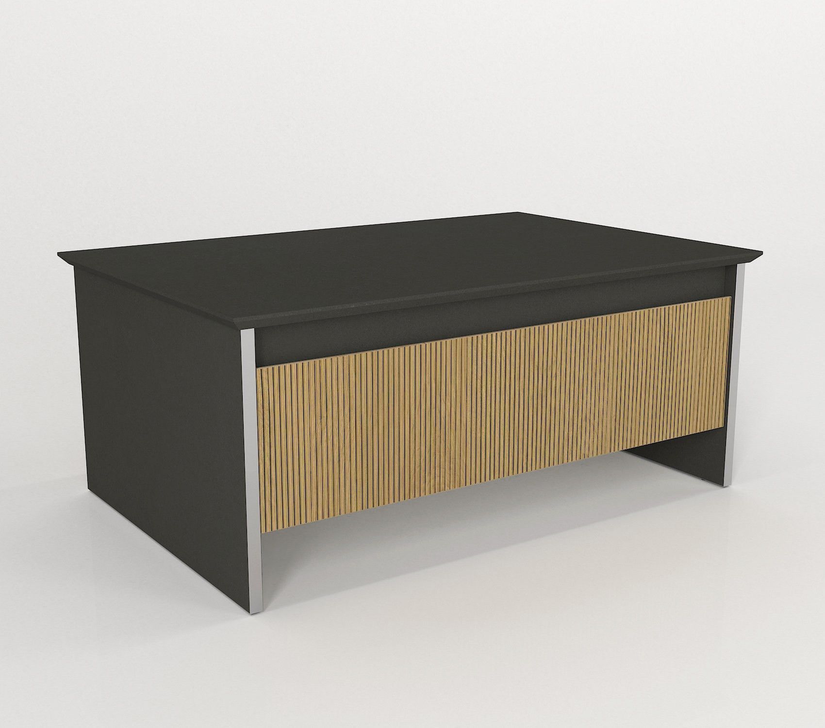 Table basse avec rangement Petlo L90cm Bois foncé et Anthracite | Leroy ...