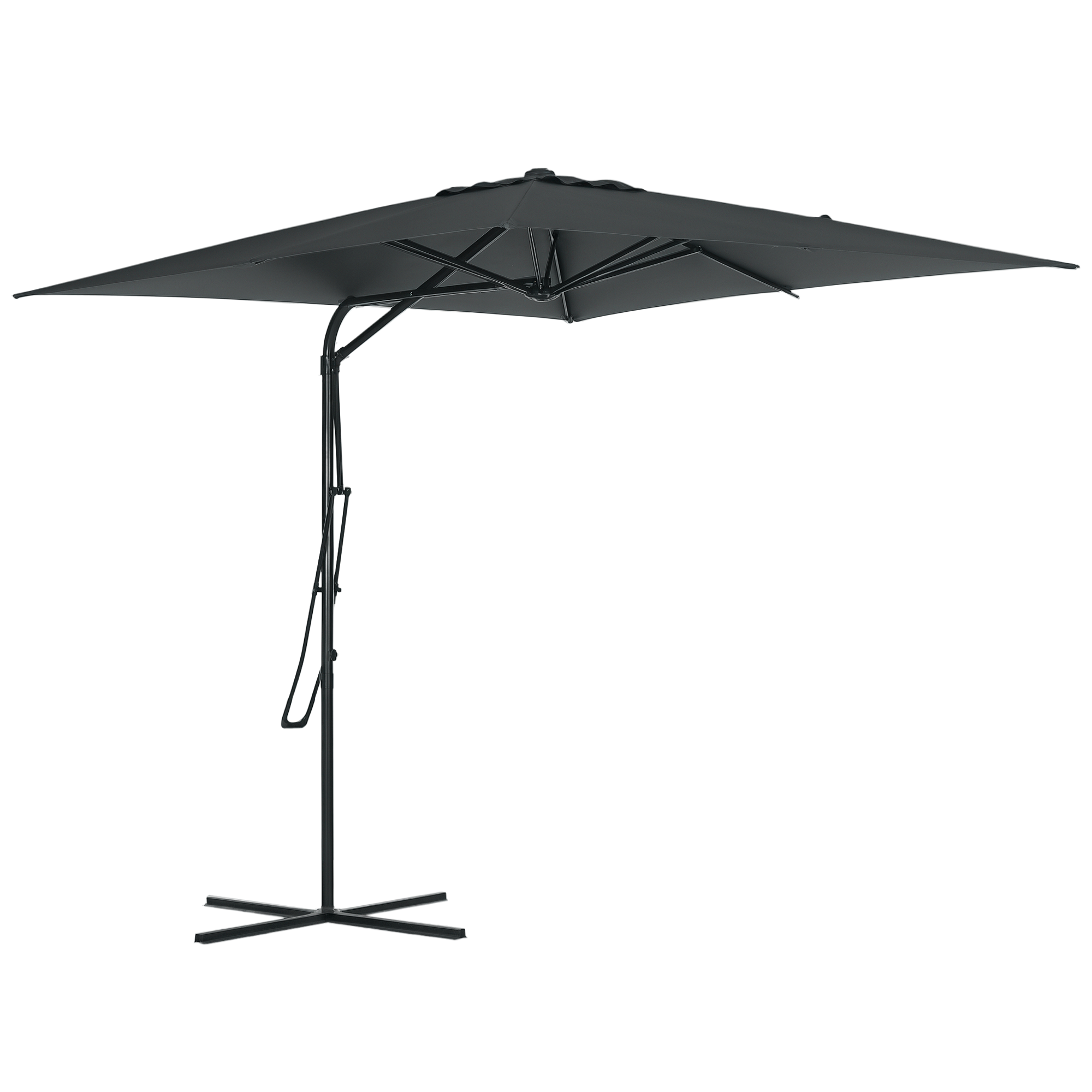 Parasol déporté carré 2,5 x 2,5 m, parasol de jardin extérieur ...