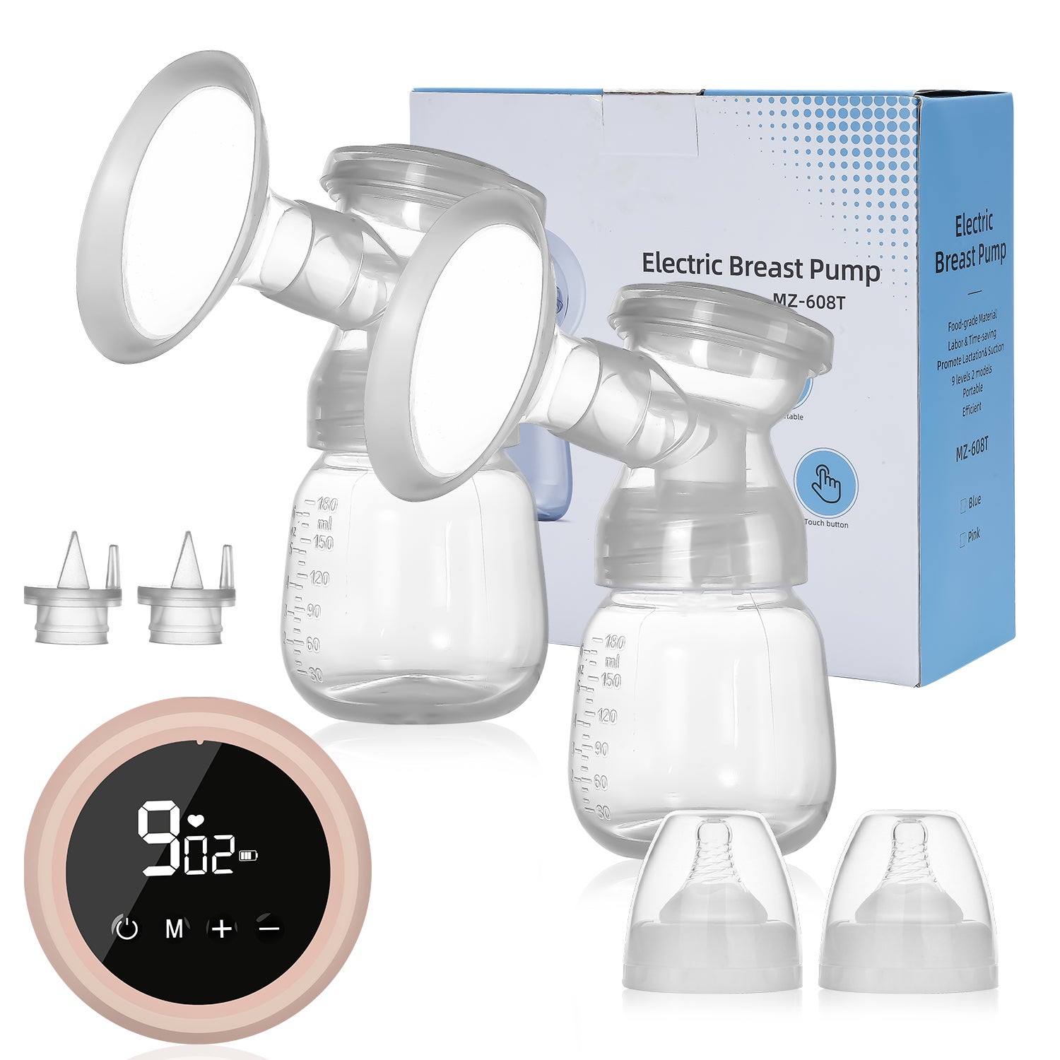 Sacaleches Eléctrico Portátil Doble Extractor de Leche Sin Ruido Cómodo ...