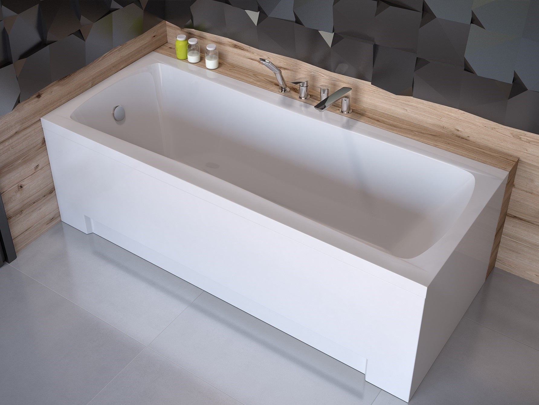 Baignoire rectangulaire 150x70 OPTIMA acrylique blanc + avec Tablier ...