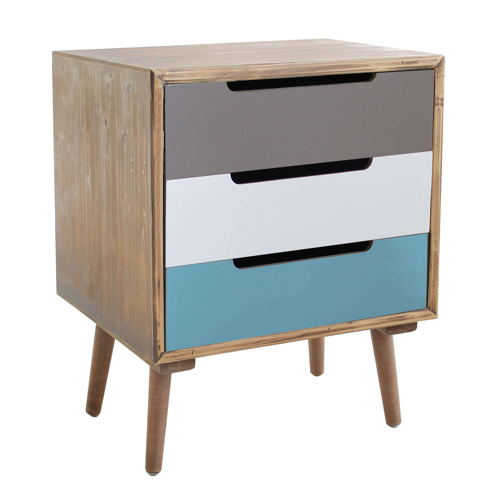 Cassettiera in legno di pino con 3 cassetti colorati in TORRES | Leroy ...