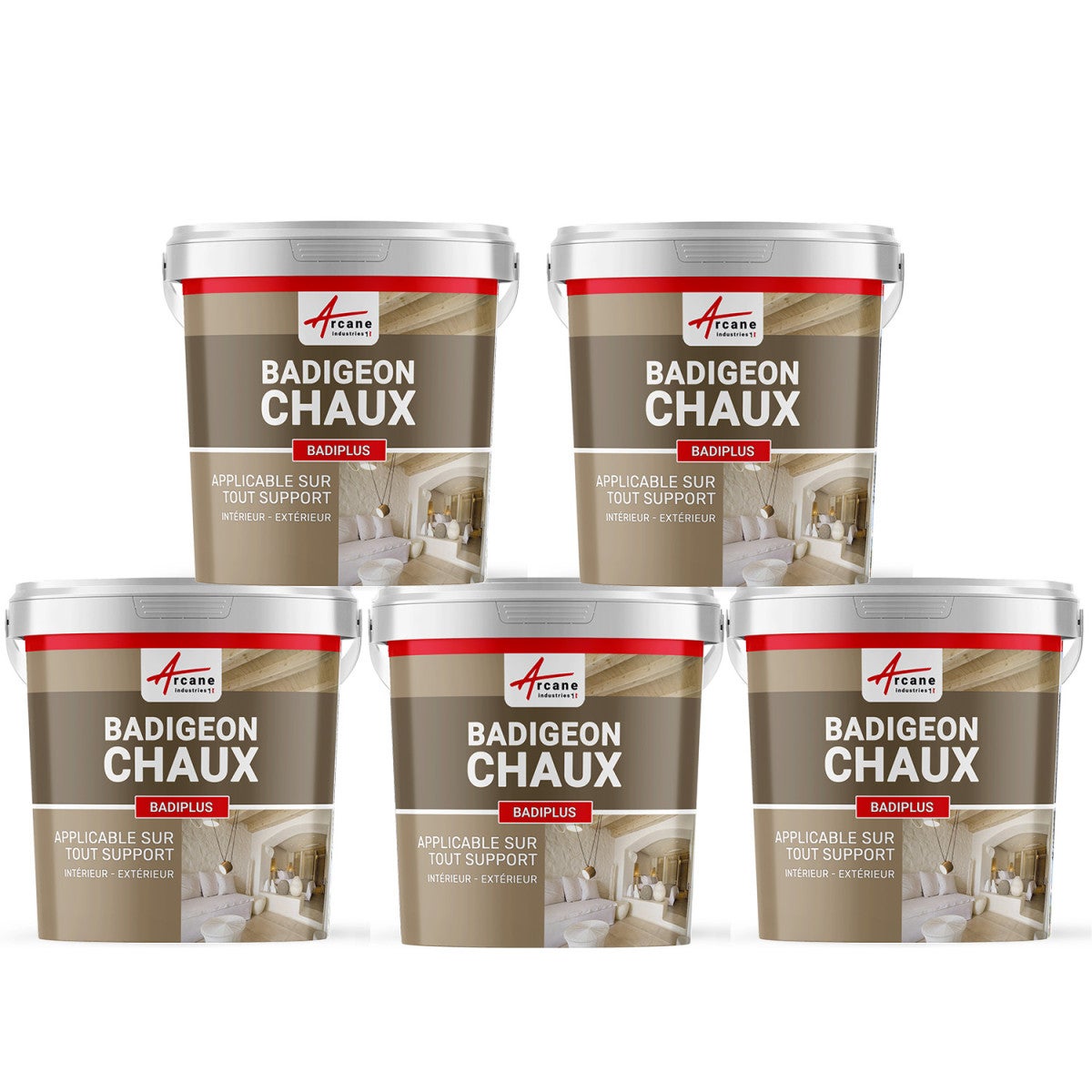 Calce a pennello per muri esterni e interni - BADIPLUS - 5 x 20 kg ...