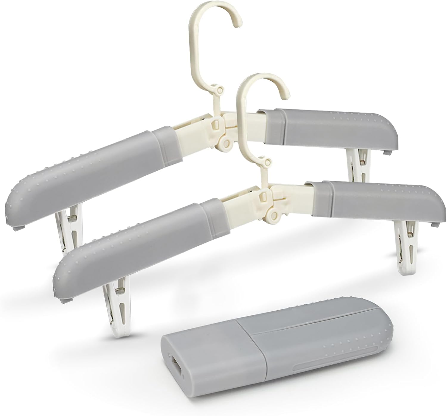 Juego de 3 perchas plegables con pinzas, color gris | Leroy Merlin