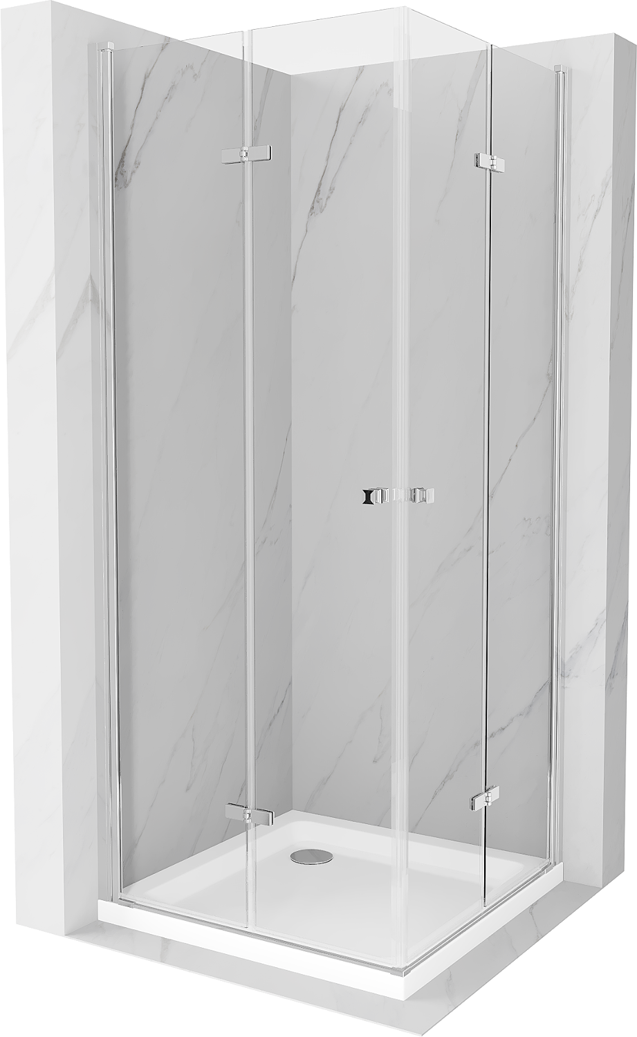 Mexen Lima Duo cabine de douche pliable 80 x 80 cm, transparent, chrome ...
