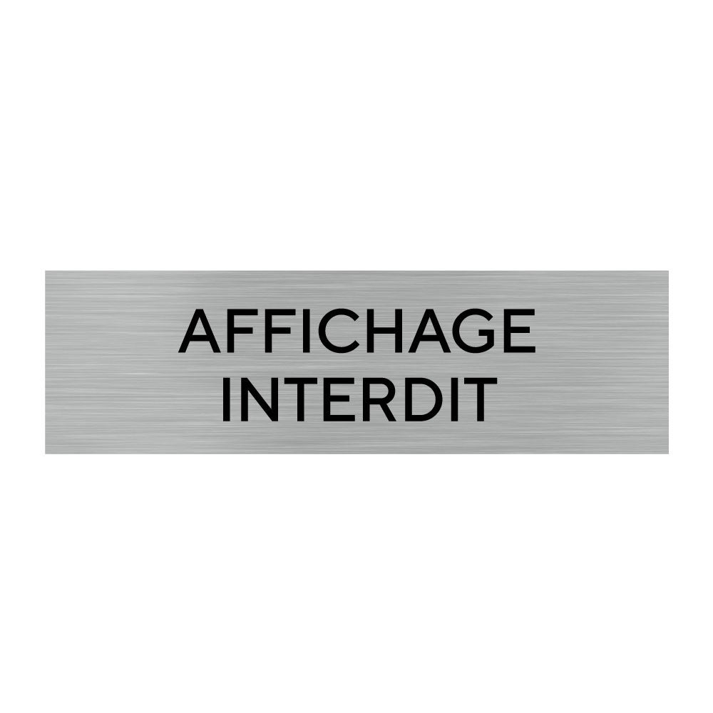 Plaque de porte affichage interdit, 170x50 mm (17x5 cm), adhésif aspect ...
