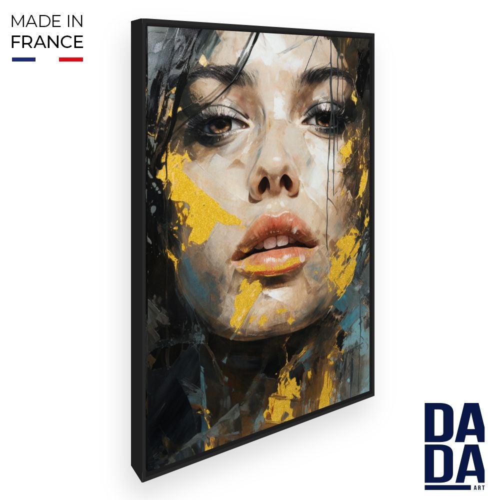 Toile encadrée Portrait captivant / 60x90cm / Cadre Noir / Fabriqué en ...