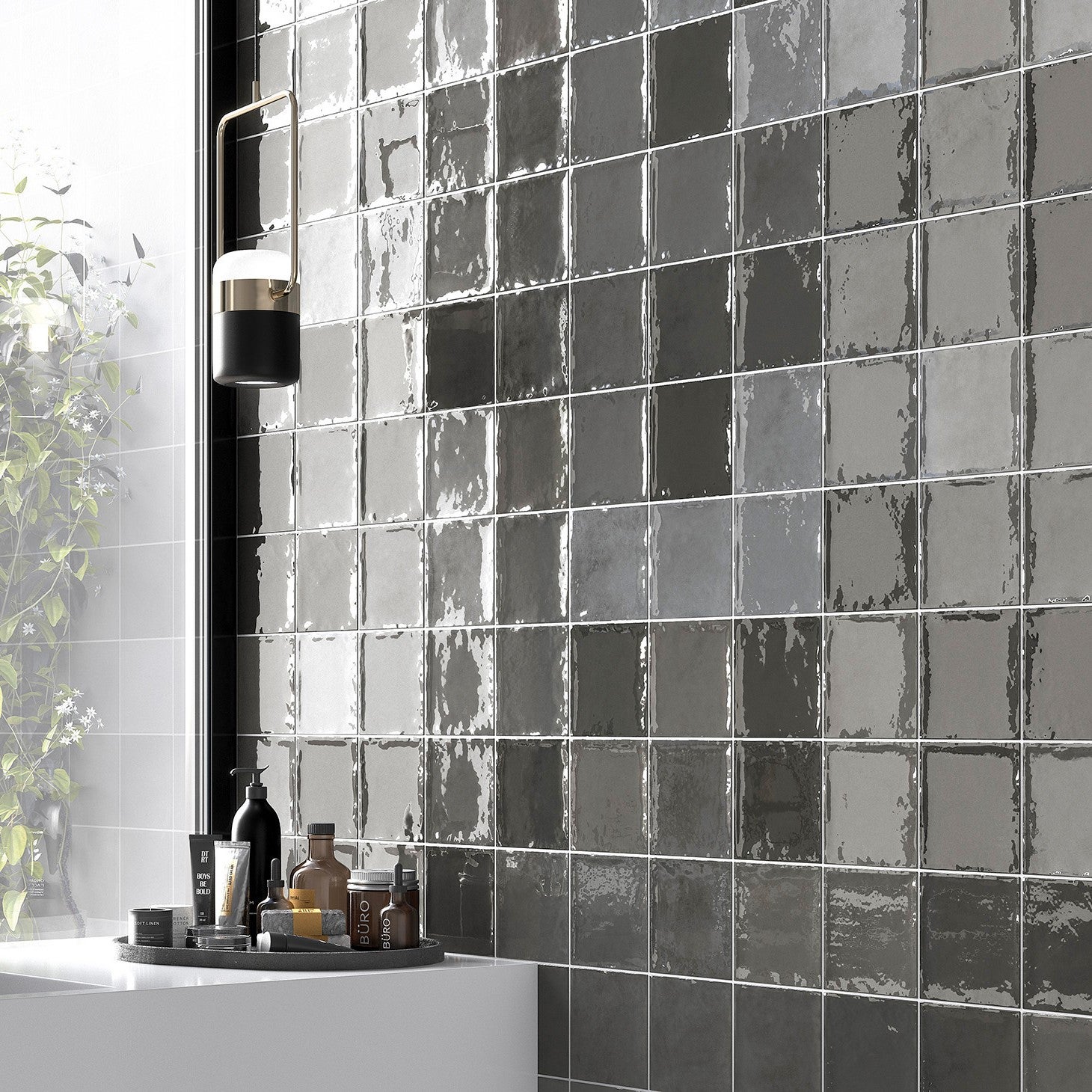 Azulejo interior y exterior. Porcelánico Premium Serie Zellige Coal ...