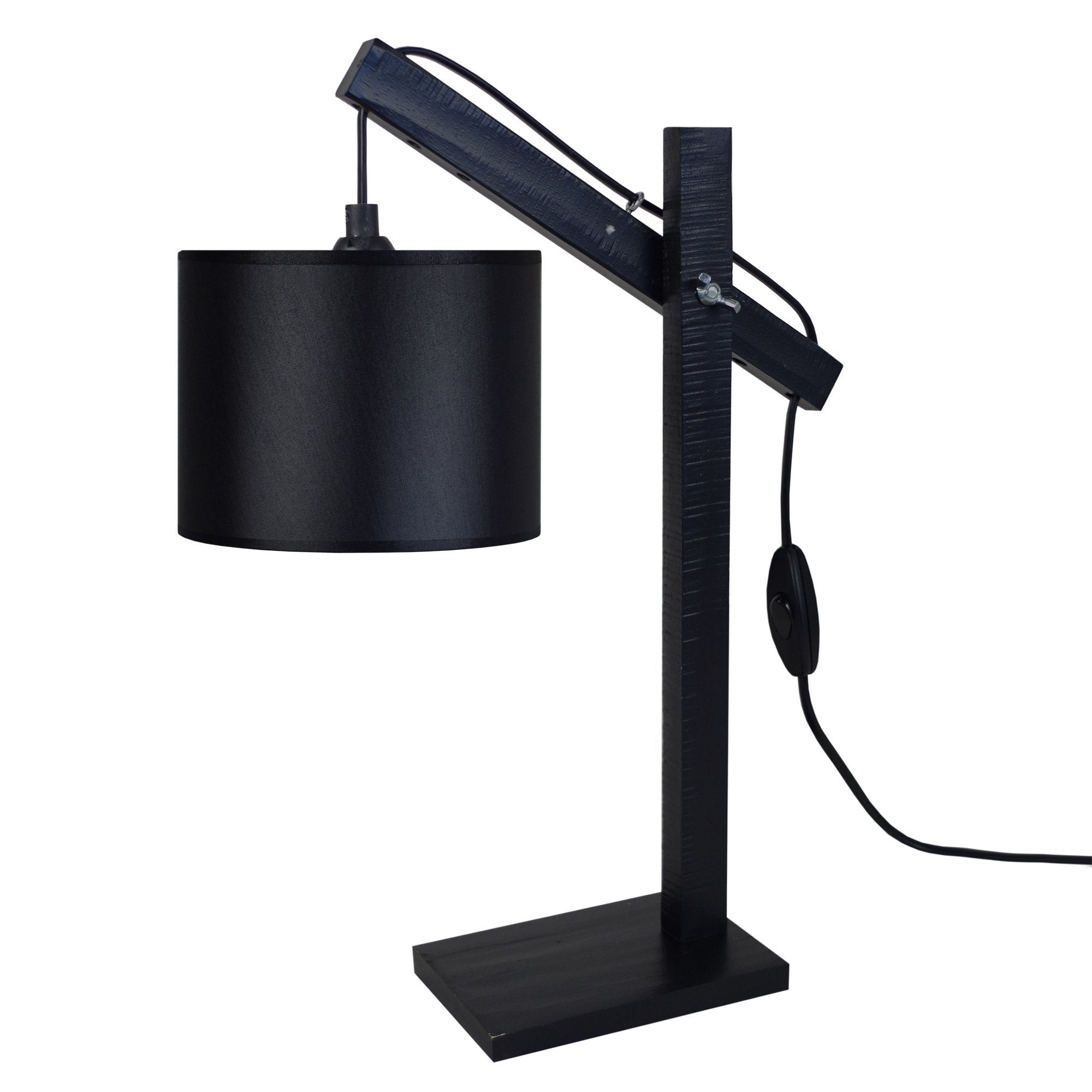 Lampe de Bureau TOSEL ,bois,Noir ,H50xD 27x P27cm | Leroy Merlin