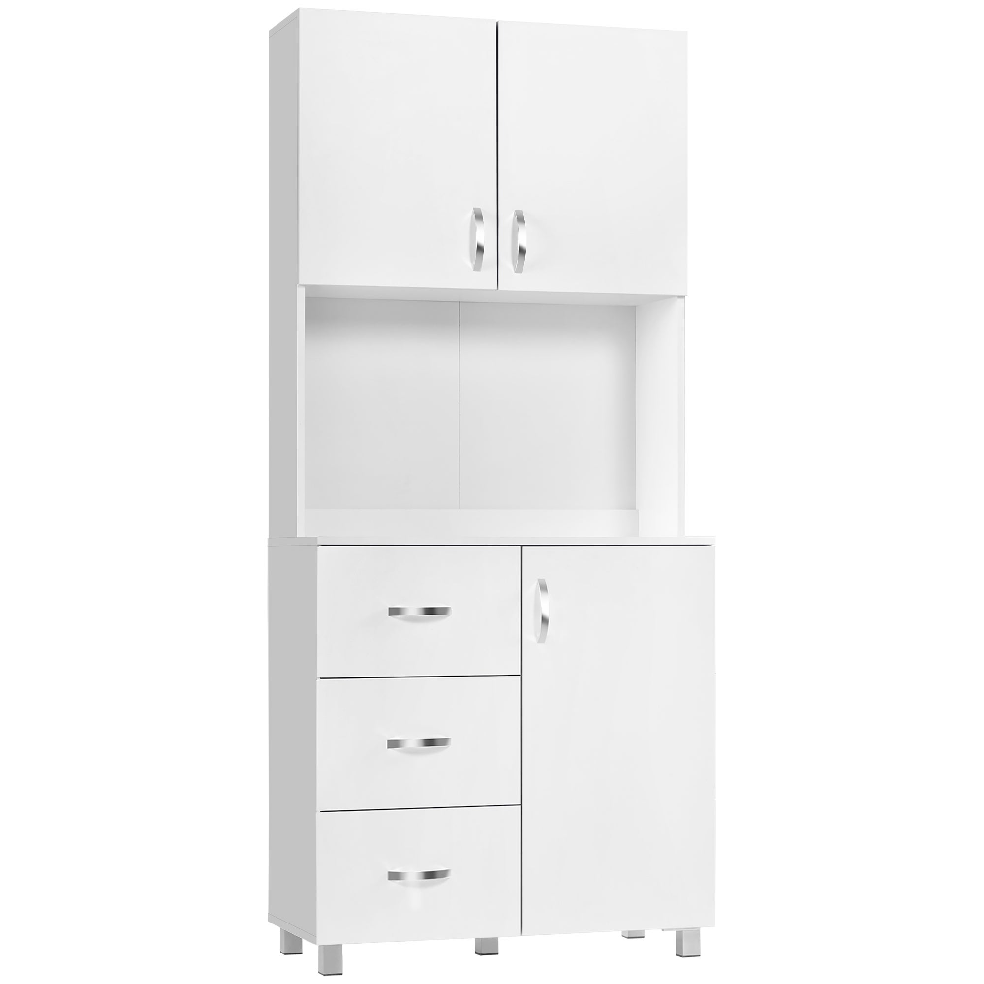 Armario alacena de cocina con 3 cajones HOMCOM 80x39,5x183,5 cm blanco ...