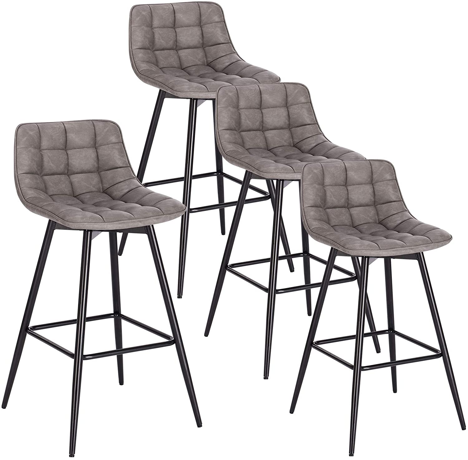 WOLTU Lot de 4 Tabourets de bar avec repose-pieds. Tabourets bar-bistro ...