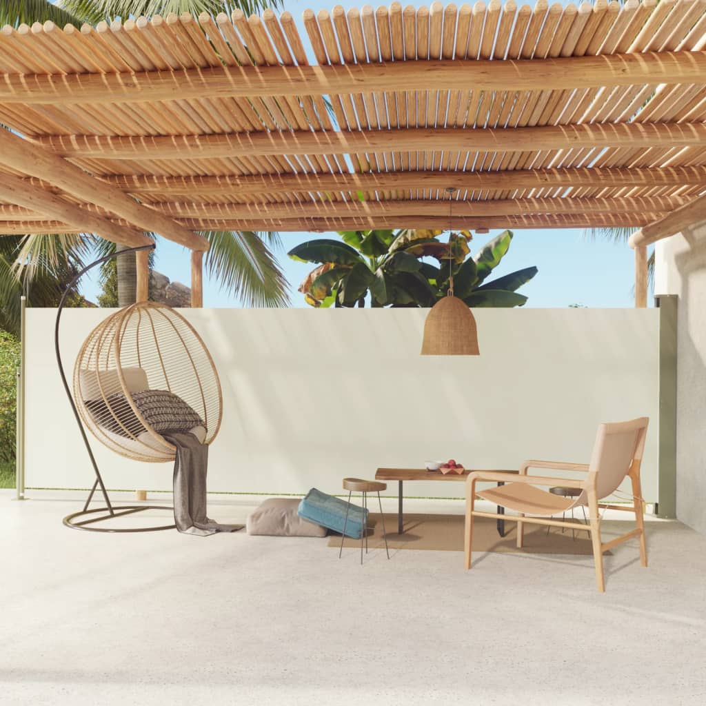 VidaXL Tenda da Sole Laterale Retrattile per Patio 160x600 cm Crema ...