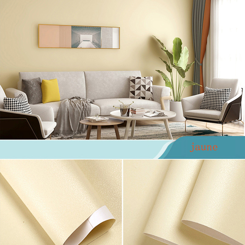 Papier peint autocollant de couleur unie, autocollant mural imperméable en PVC, décoller et ...