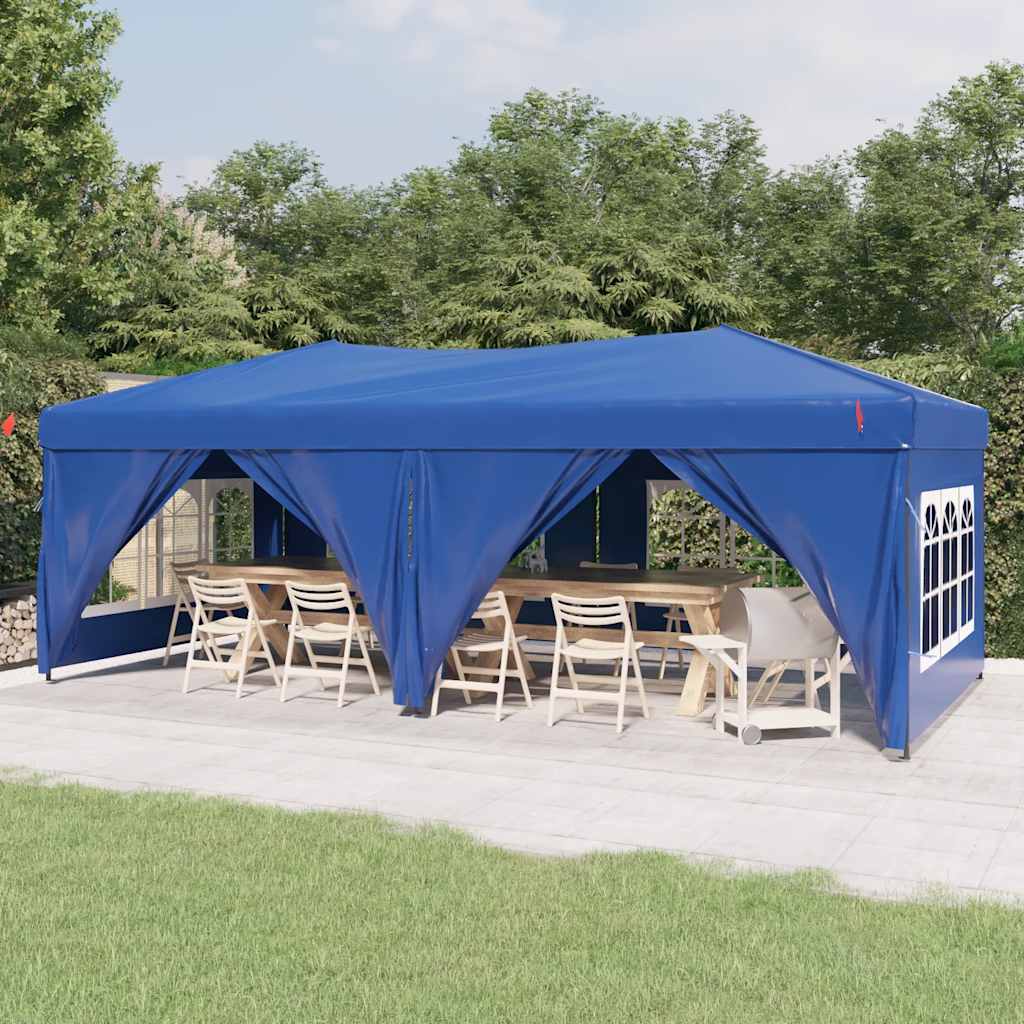 Tenda pieghevole per feste con pareti laterali, blu, 3x6 m | Leroy Merlin