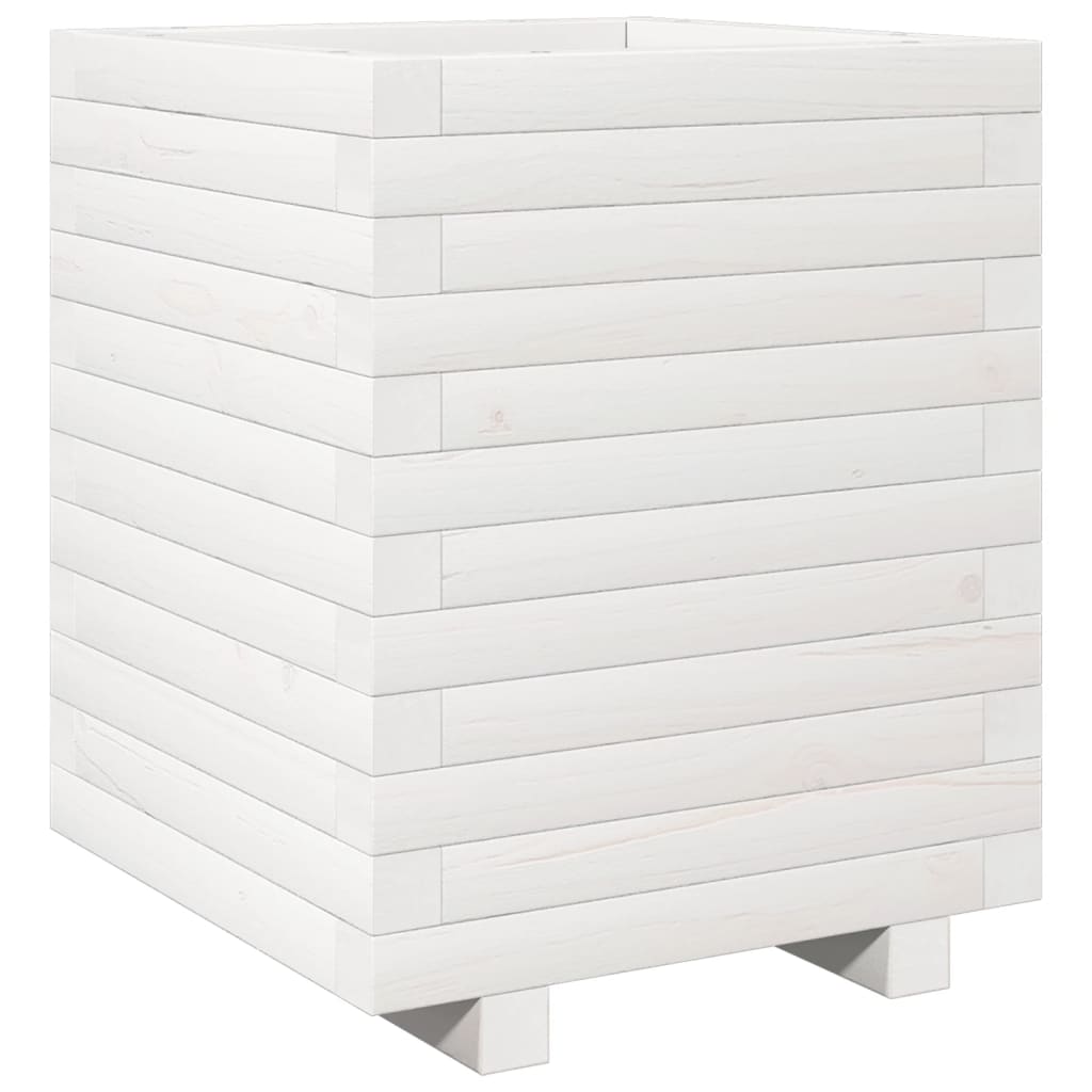 Jardinière en bois de pin blanc massif 40x40x49,5 cm - COMFORTXL ...