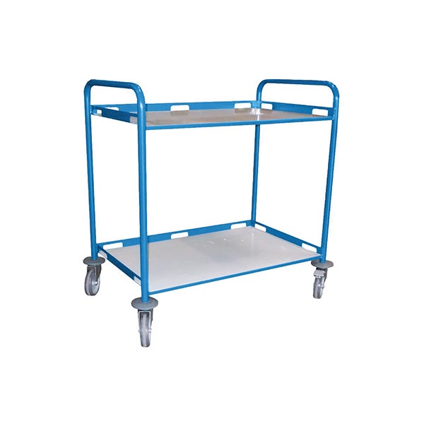 Desserte cantine tôle BLEU 2 plateaux 1000x600mm - charge max 200kg ...