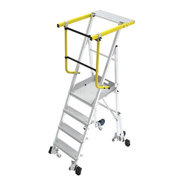 Escabeau PIRL 4 marches - Hauteur max. de travail 3.00m - PICKLY/4 ...