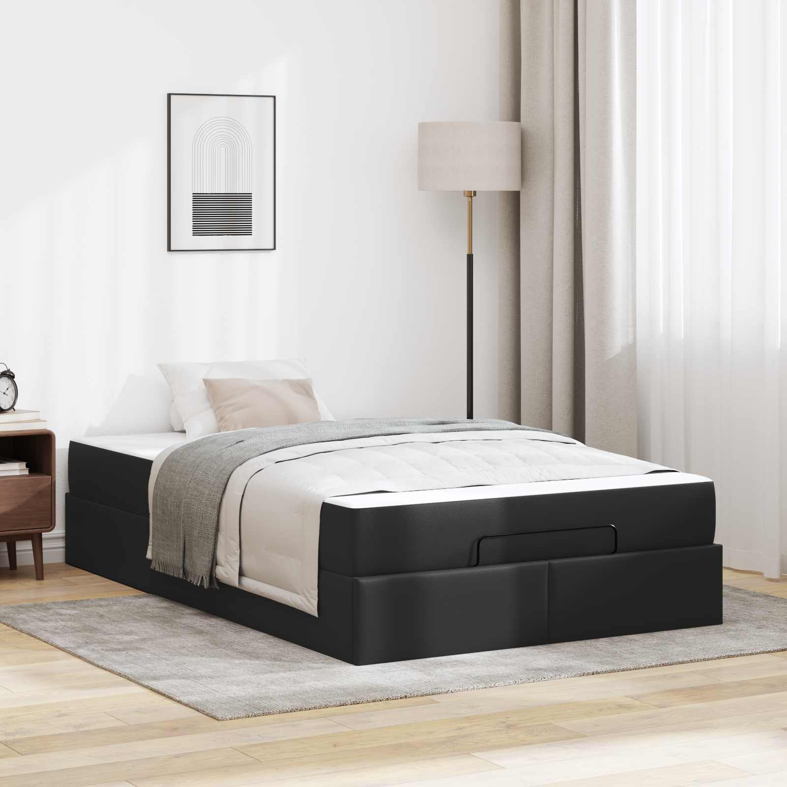 Cadre de lit avec matelas avec matelas 2 pcs Noir PVC | Leroy Merlin