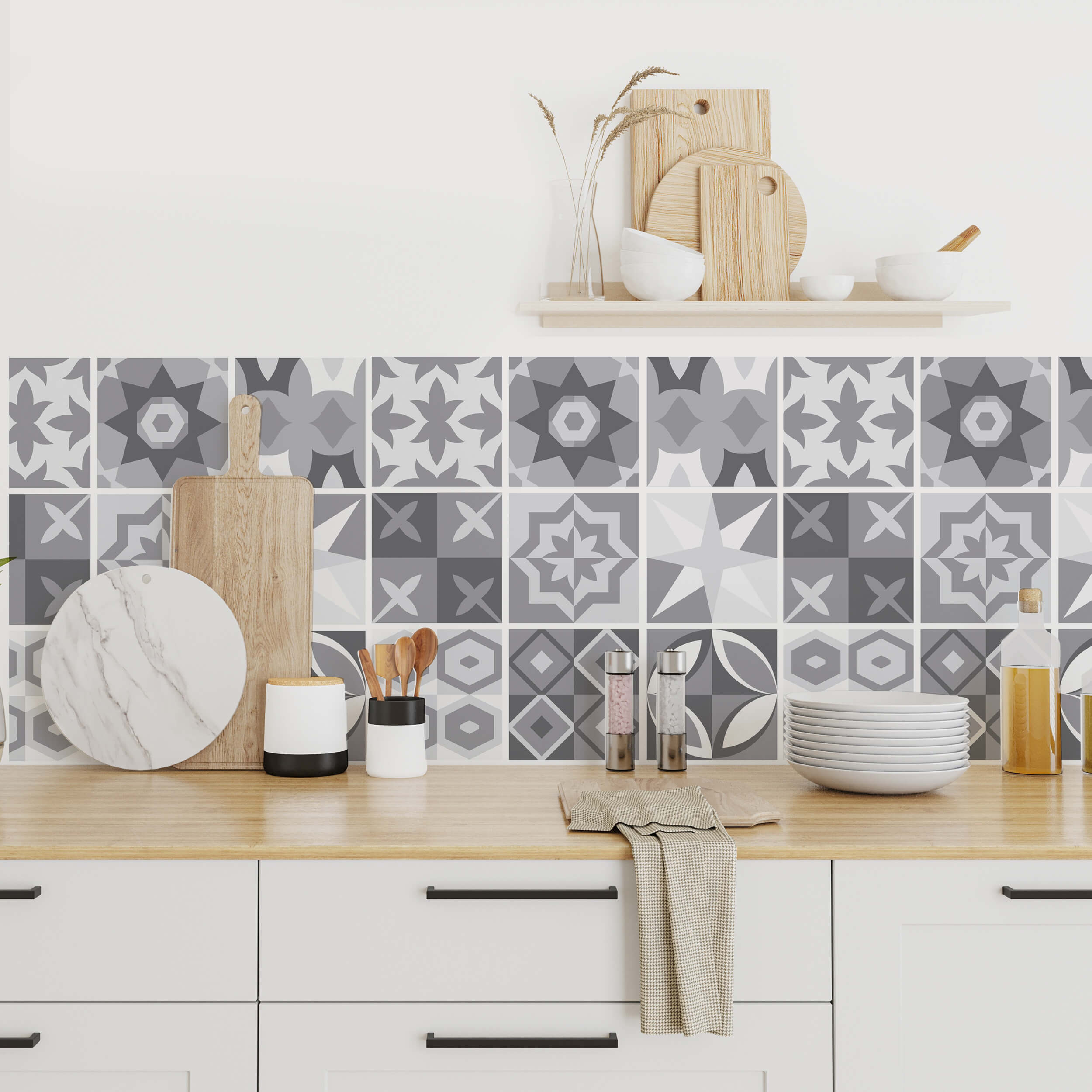 Stickers carrelage carreaux de ciment 20x20cm - Kit de 24 | Leroy Merlin