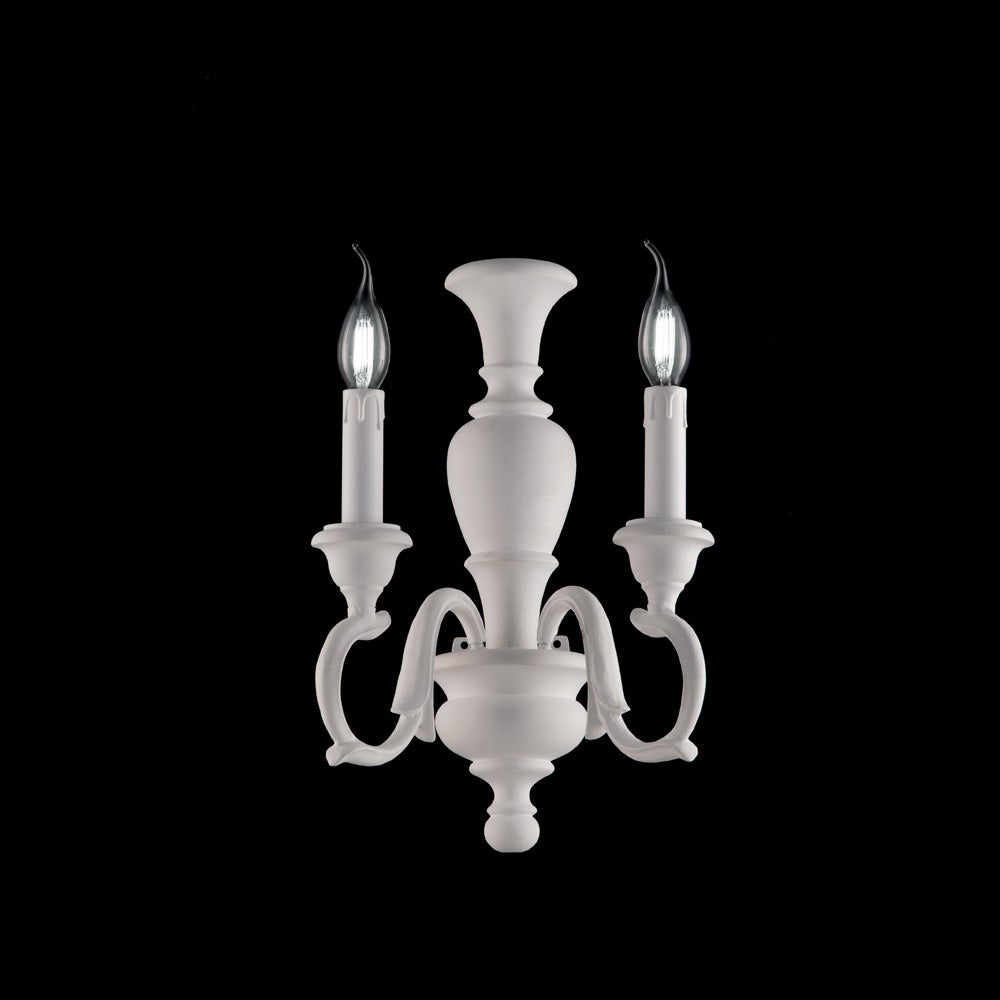 Applique Shabby Chic Fiorenza Bianco 2 Luci E14 | Leroy Merlin