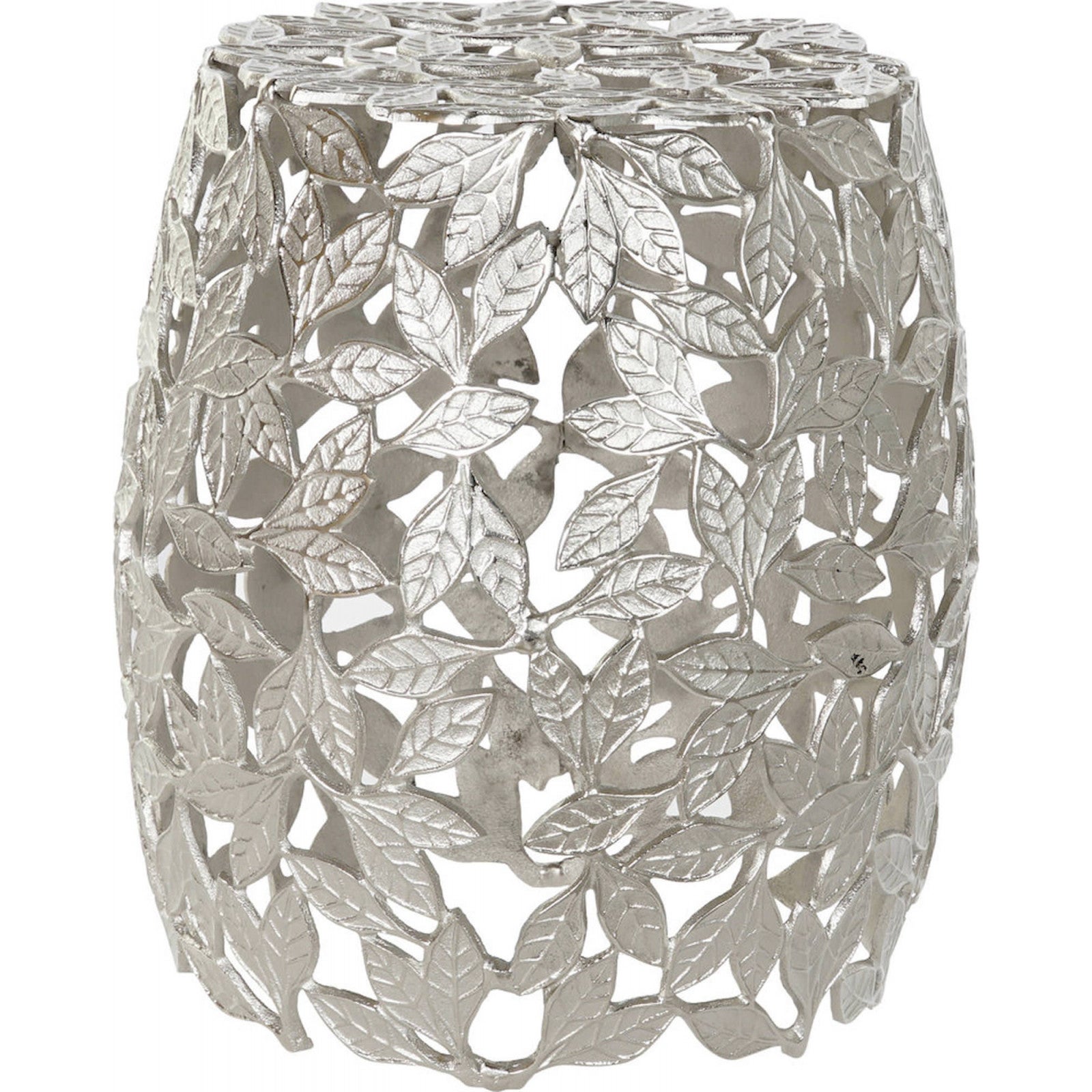 Table d'appoint en aluminium motif feuillage élégant 40 x 40 x 45 cm ...