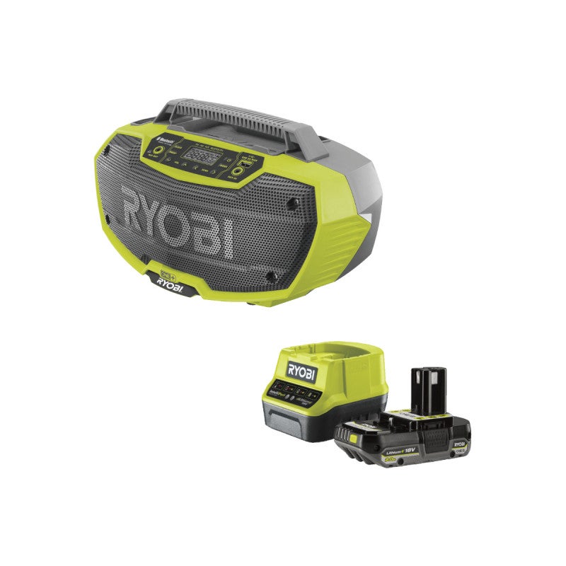 Pack RYOBI Radio d'atelier R18RH-0 - 18V One+ - 1 batterie 2.0Ah - 1 ...