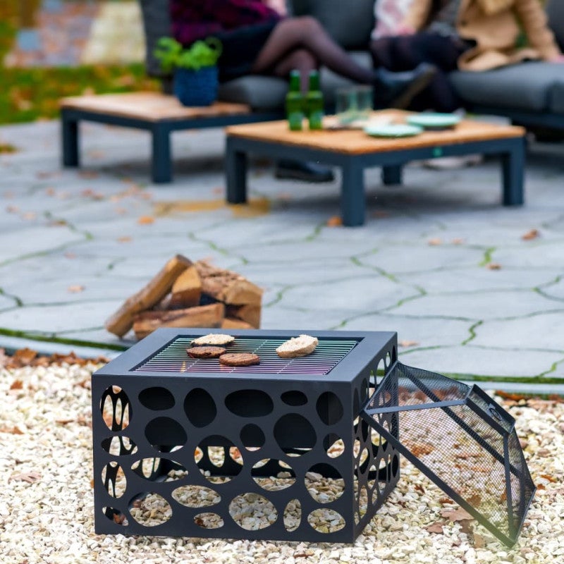RedFire Foyer avec grille de barbecue Mikor Noir | Leroy Merlin