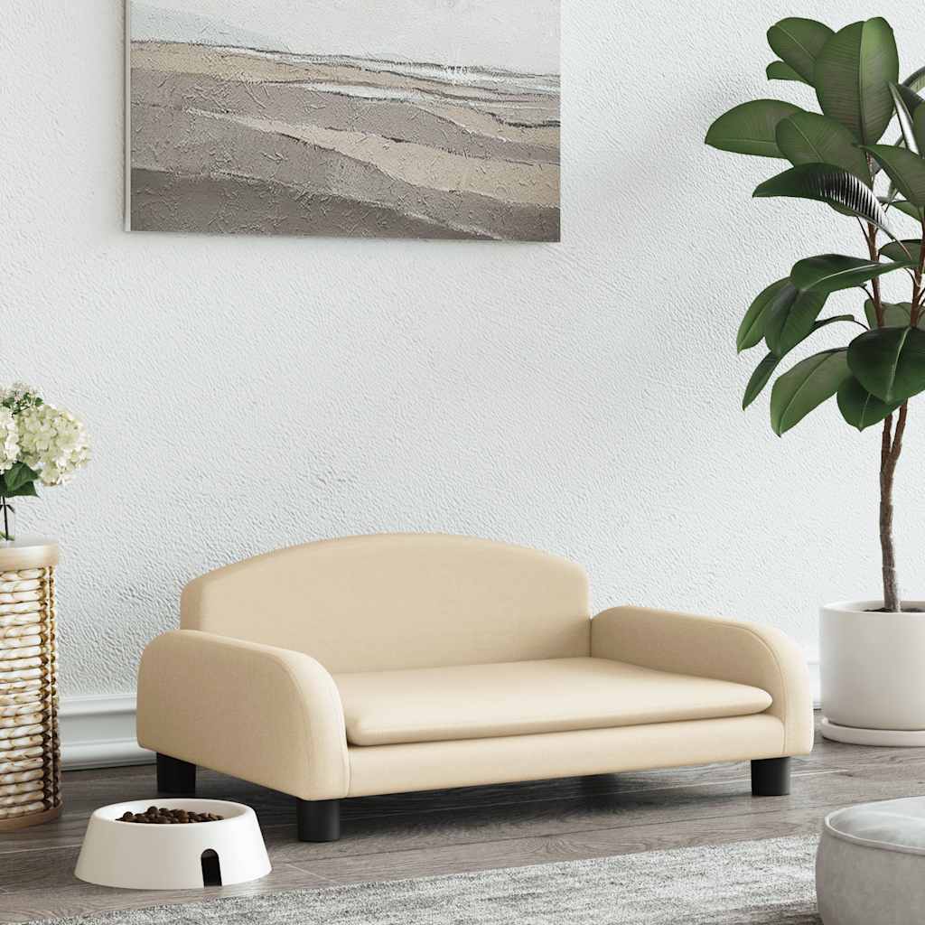 Lit pour chien crème 70x45x30 cm tissu vidaXL | Leroy Merlin