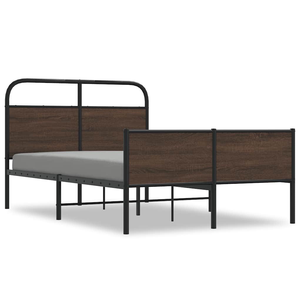 Lit Double Lit Adulte Cadre de lit - 120x200 cm chêne marron | Leroy Merlin
