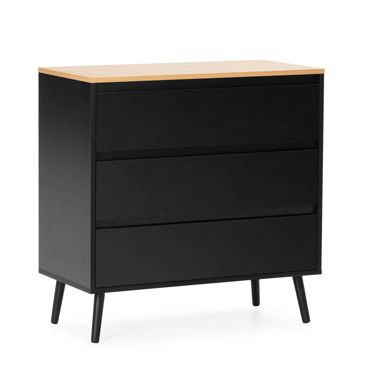 Commode Desi 3 tiroirs couleur Noir | Leroy Merlin