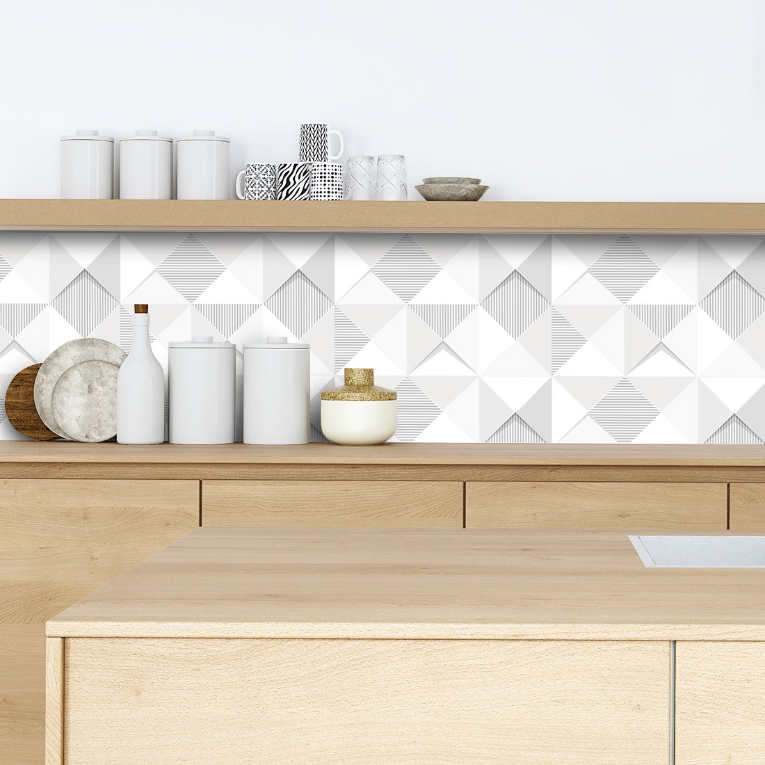 Salpicadero de cocina adhesivo Art Deco 50x400cm | Leroy Merlin